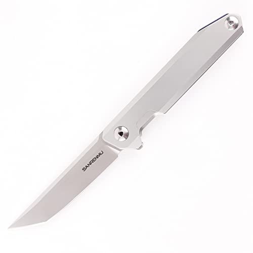 Sanrenmu 1161 EDC Pocket Folding Knife D2 Tanto Blade Survival Knife Frame Lock