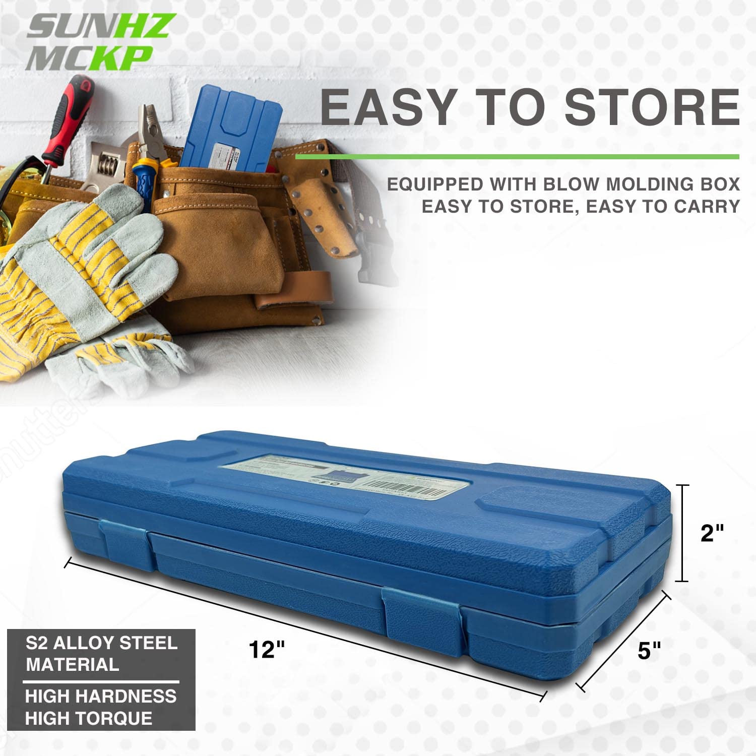 SUNHZMCKP Master Hex Bit Socket Set, 32 Piece 1/4", 3/8", & 1/2" Drives| S2 Steel Machined Bits | Standard SAE and Metric Sized Sockets