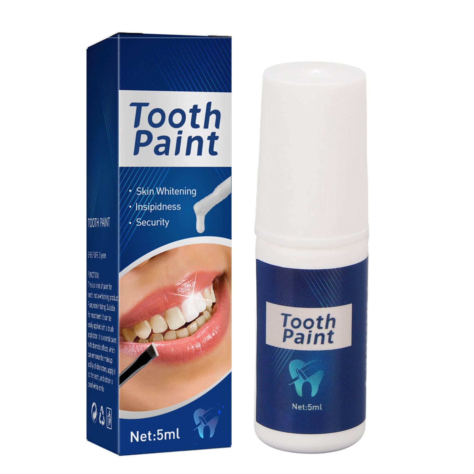 Tooth Paint, 5ml Instant Teeth Whitening Paint, Professional Teeth Whitening Sensitive Teeth Whitener, Gentle White Paint for Teeth, Remove Stains, Tooth Polish Uptight White