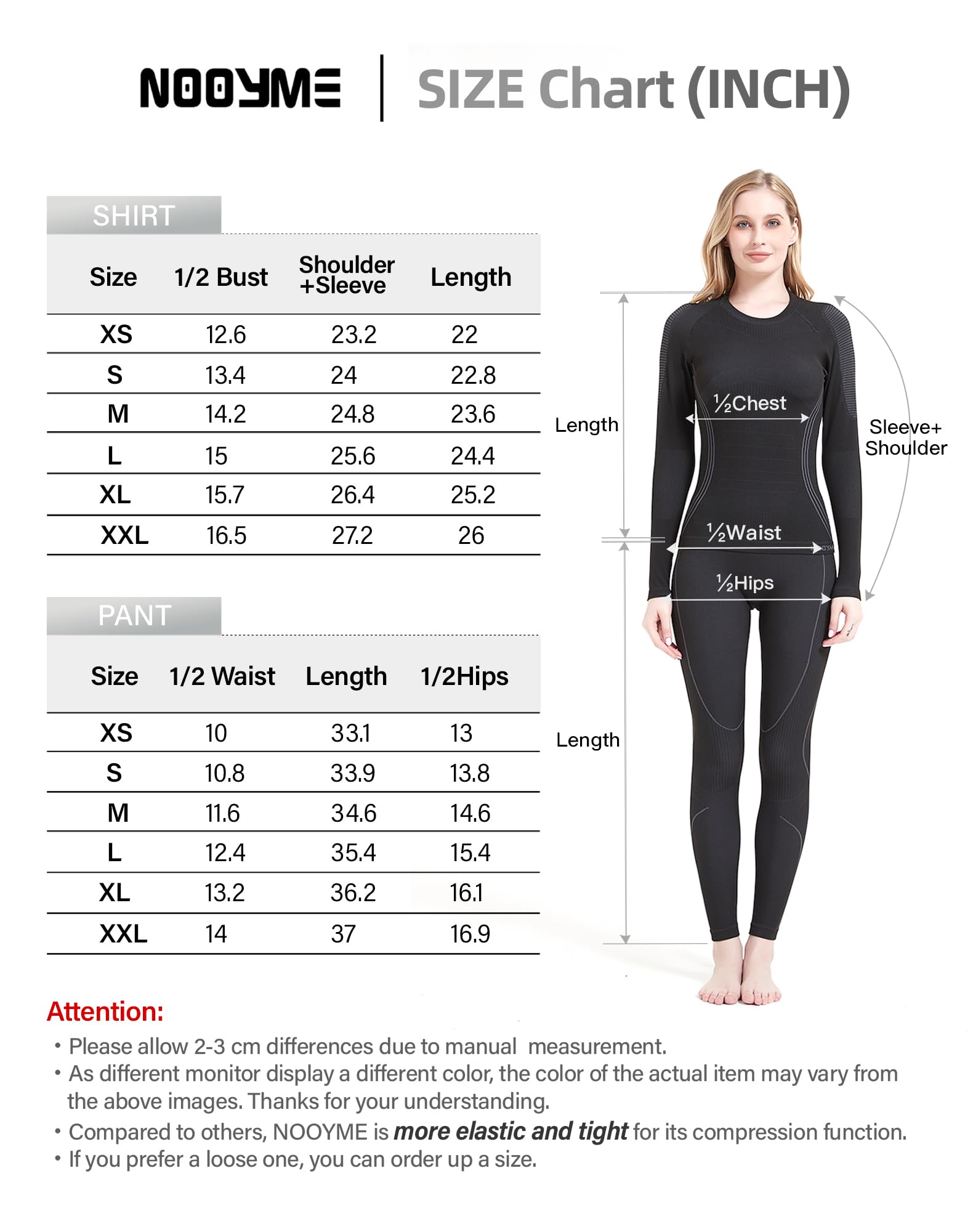 NOOYME Thermal Underwear for Women Base Layer Women Cold Weather,Long Johns for Women