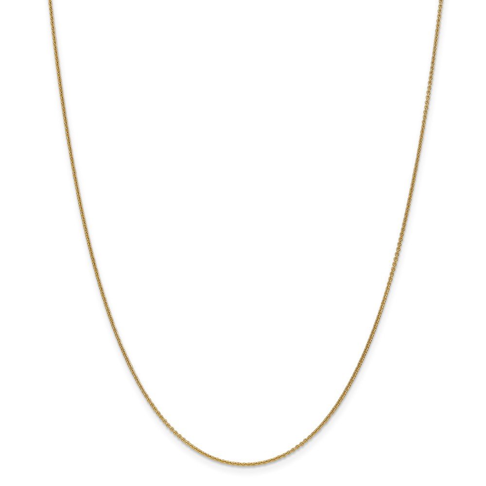 Jewelry Pilot 18K Yellow Gold 1.15mm Diamond Cut Cable Chain Necklace with Lobster Claw - 16" inches