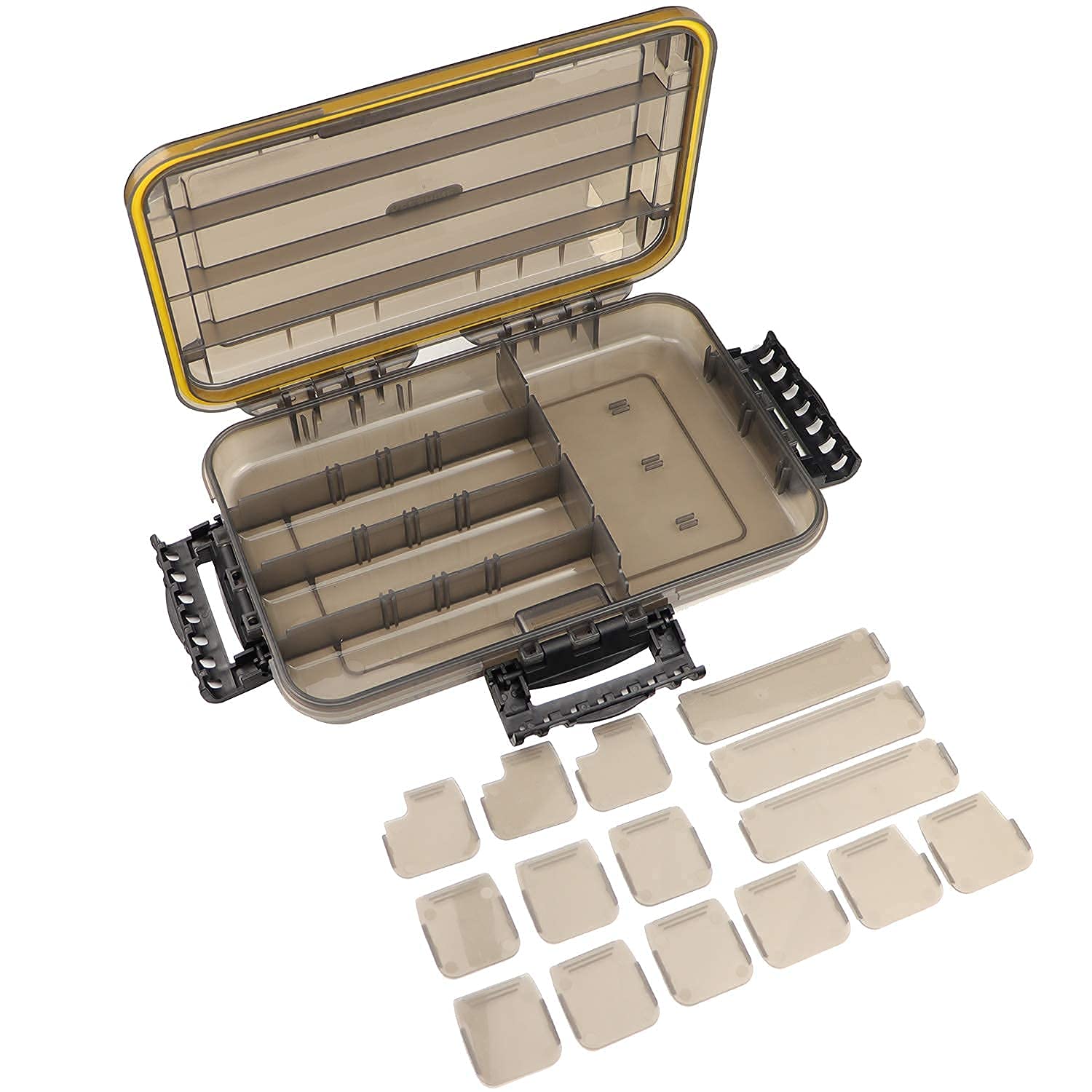KEESHINE Waterproof Fishing Tackle Box, 3600 Tray Organizer with Adjustable Dividers,Sun Protection, Thicker Frame