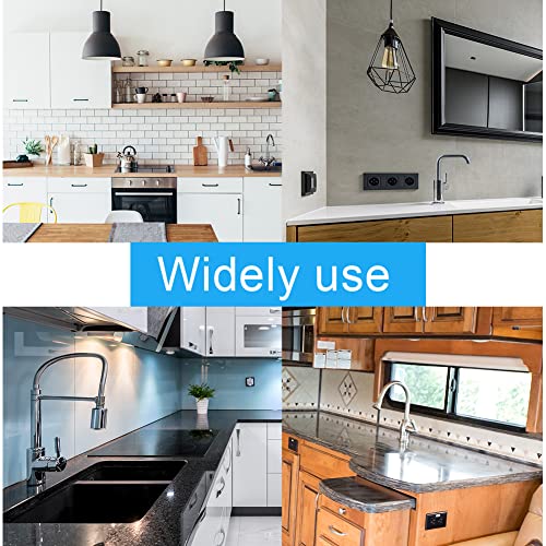 Silicone Kitchen Sink Splash Guard, VSTM Faucet Water Drip Catcher Mat, Sink Drain Pad Behind Faucet, CounterTop Protector Drying Mat Racks for Bathroom, Kitchen, Bar, RV and Farmhouse (Black)
