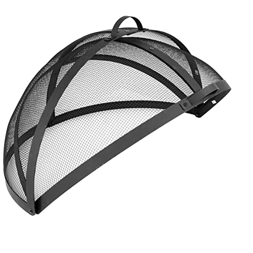 Sunnydaze Easy-Opening, Heavy-Duty Fire Pit Spark Screen Cover with Hinged Door - 36-Inch Diameter