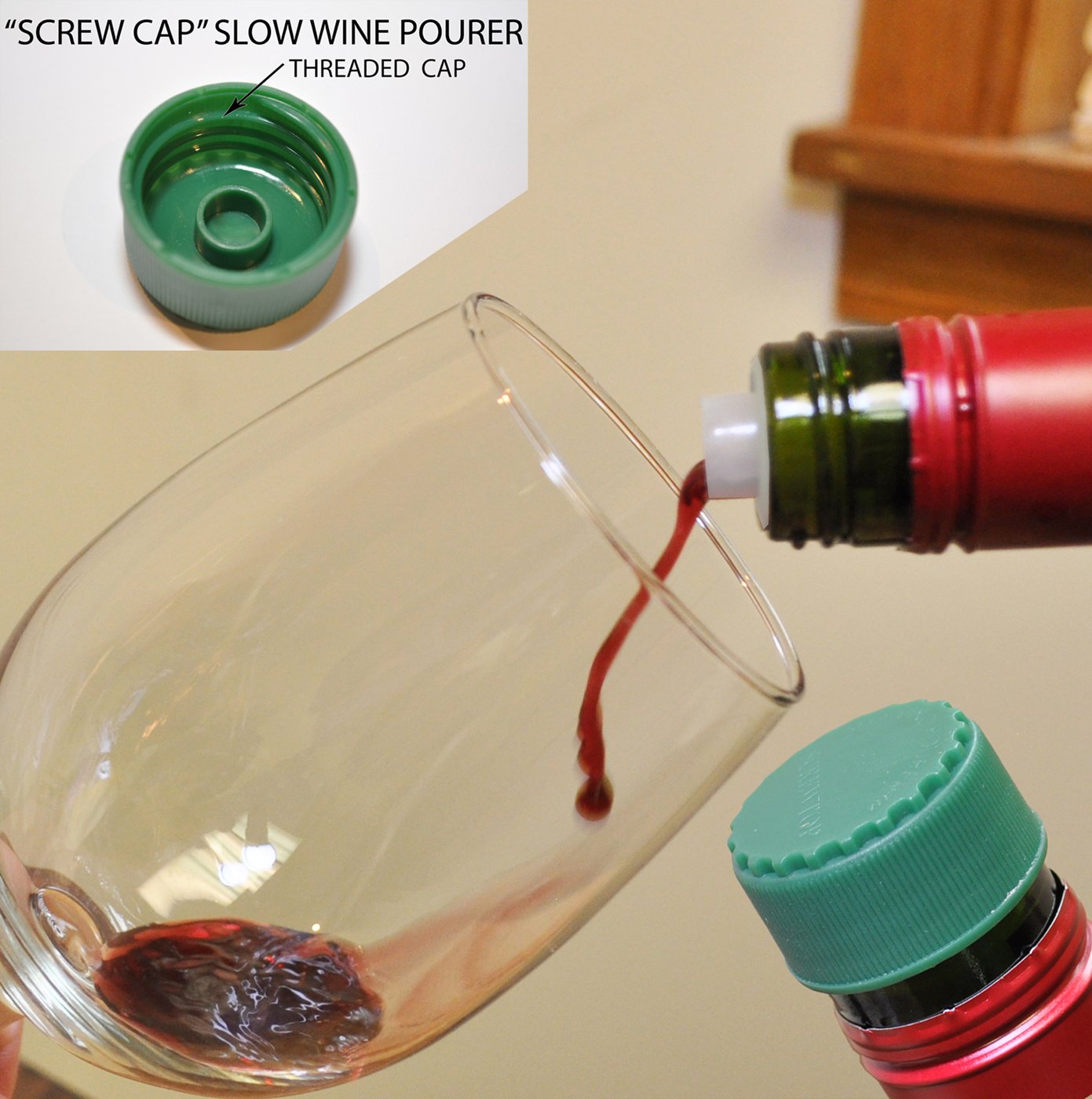 Screw Cap Slow Wine Pourer, Pack of 100