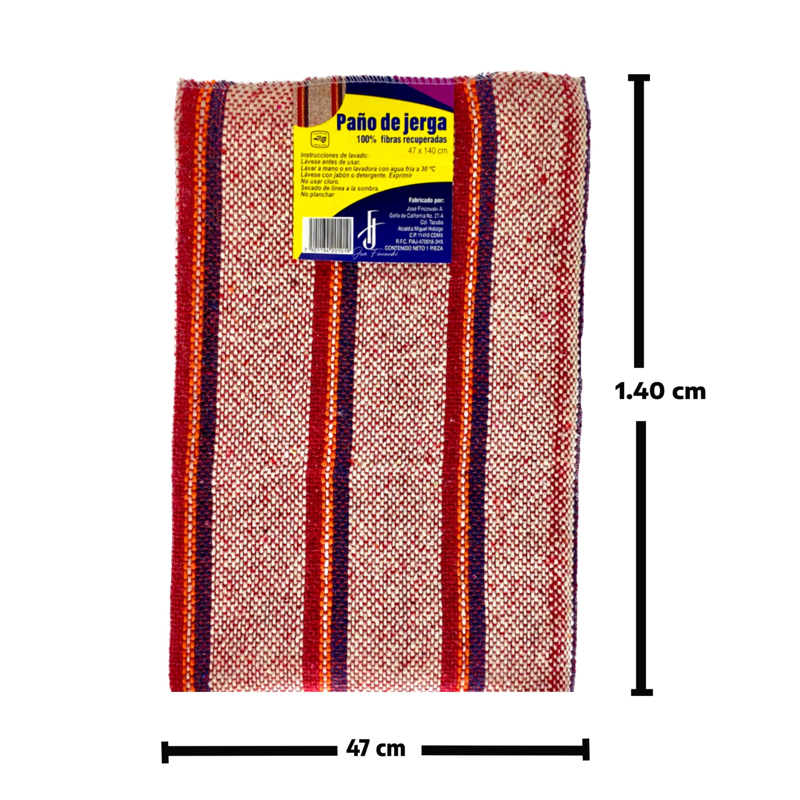 JF José Fincowski - Multipurpose Rag 140 x 47 cm. Mexican Jerga + Bonus, Ultra Absorbent Kitchen Cloths, Ideal Rags for Mopping and Cleaning Floors, Bathroom, and Kitchen. Mopping Rags.