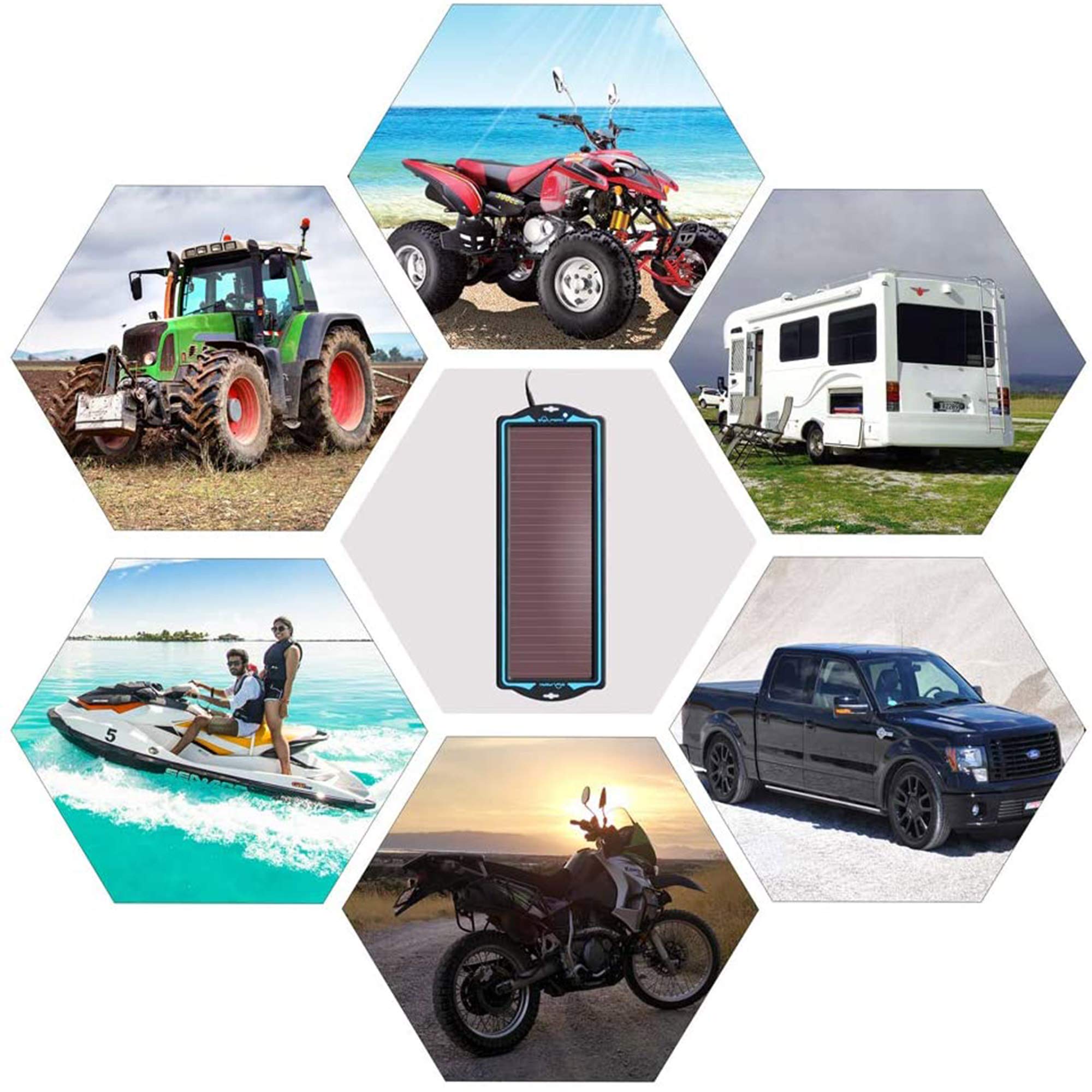 SOLPERK 12V Solar Panel,Solar trickle Charger,Solar Battery Charger and Maintainer,Suitable for Automotive, Motorcycle, Boat, ATV,Marine, RV, Trailer, Powersports, Snowmobile, etc. (1.8W Amorphous)