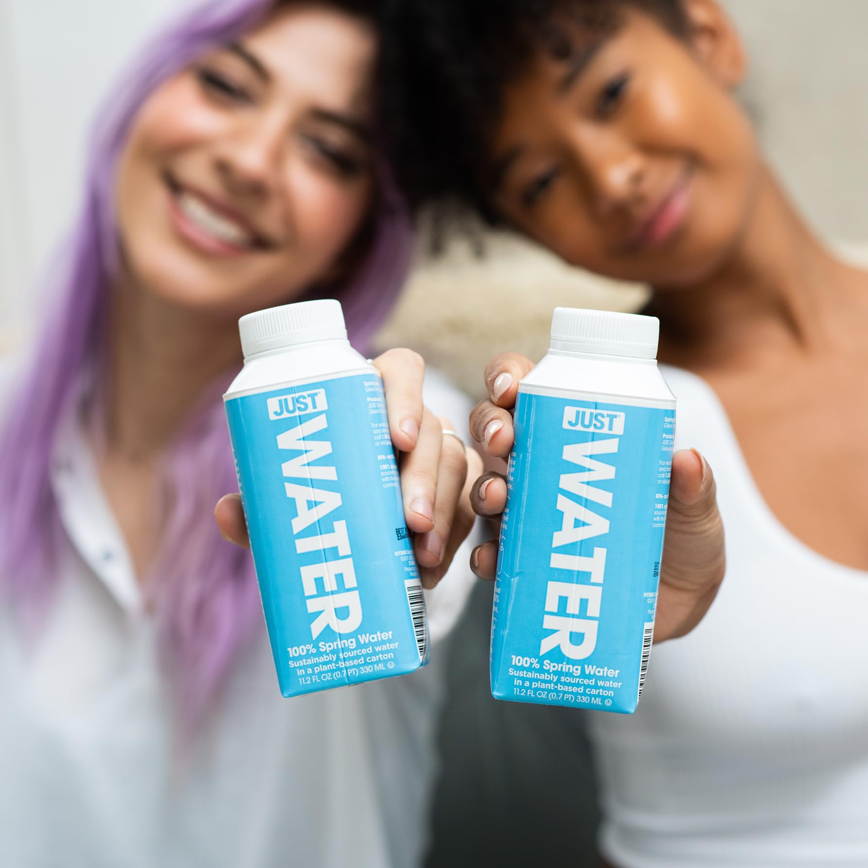 JUST Water - 100% Spring Water, Naturally Alkaline, 8.0 pH - Plant-Based, BPA Free, Sustainable and Fully Recyclable Boxed Water Bottle - Eco-Friendly - 11.2 Fl Oz (Pack of 24)
