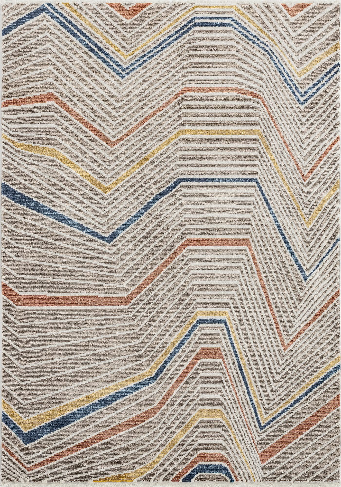 Kaleen Rugs Eddison Collection 3'11" x 5'3" Contemporary Geometric Area Rug,Multi