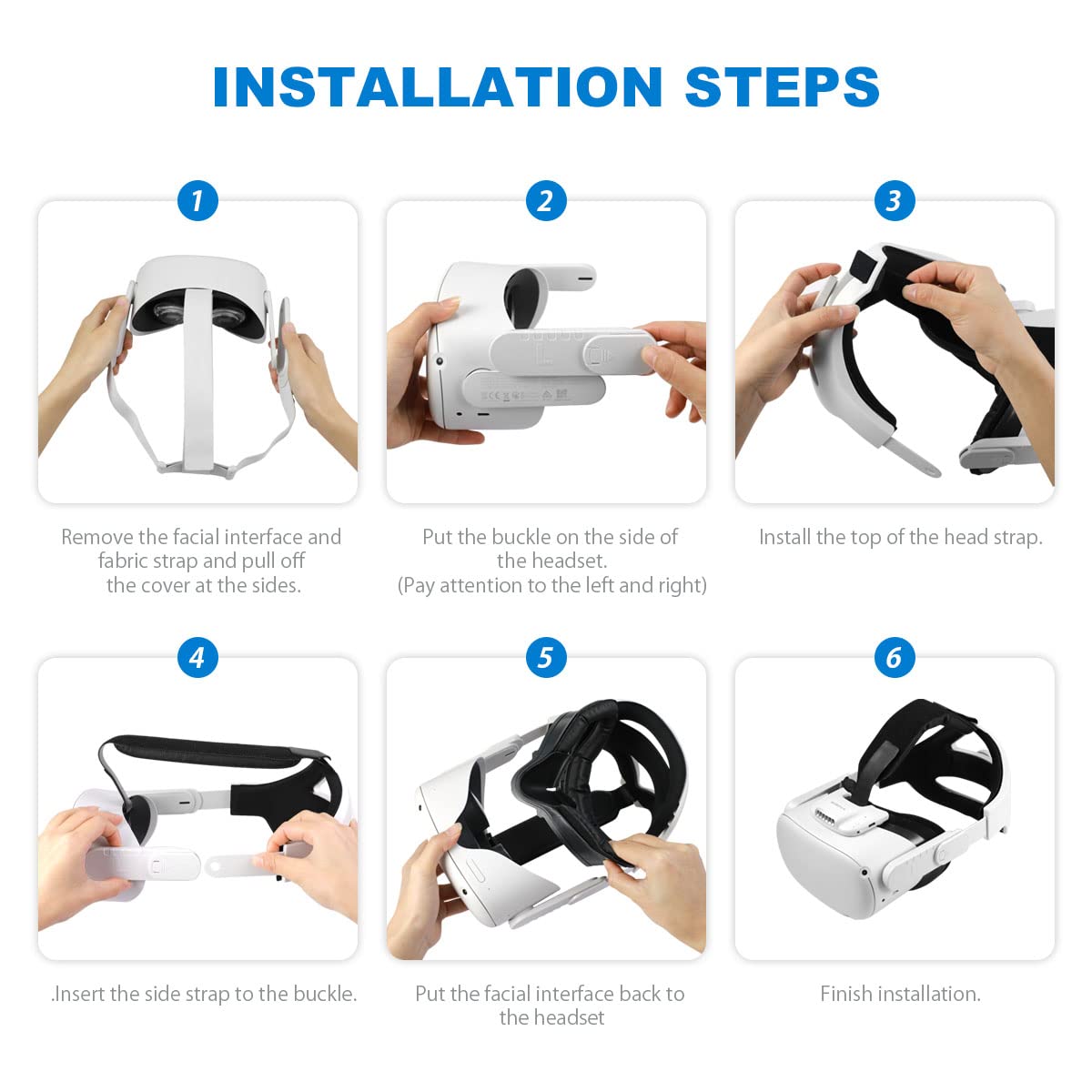 LANMU Adjustable Head Strap Compatible with Oculus/Meta Quest 2, Replacement Elite Strap for Enhanced Support and Comfort in VR