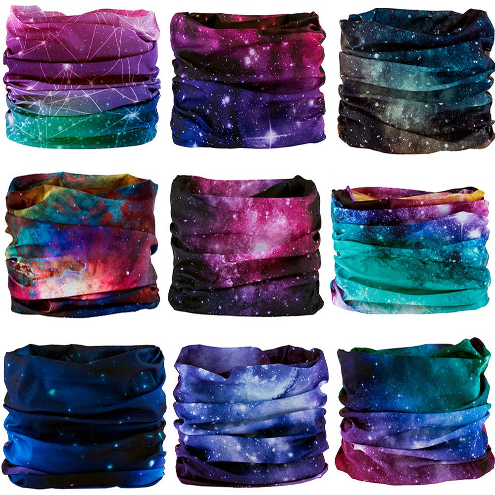 KALILY 12pcs/9pcs/6pcs Headband Bandana - Face Mask Headwear Neck Gaiter Shield Scarf olid Color