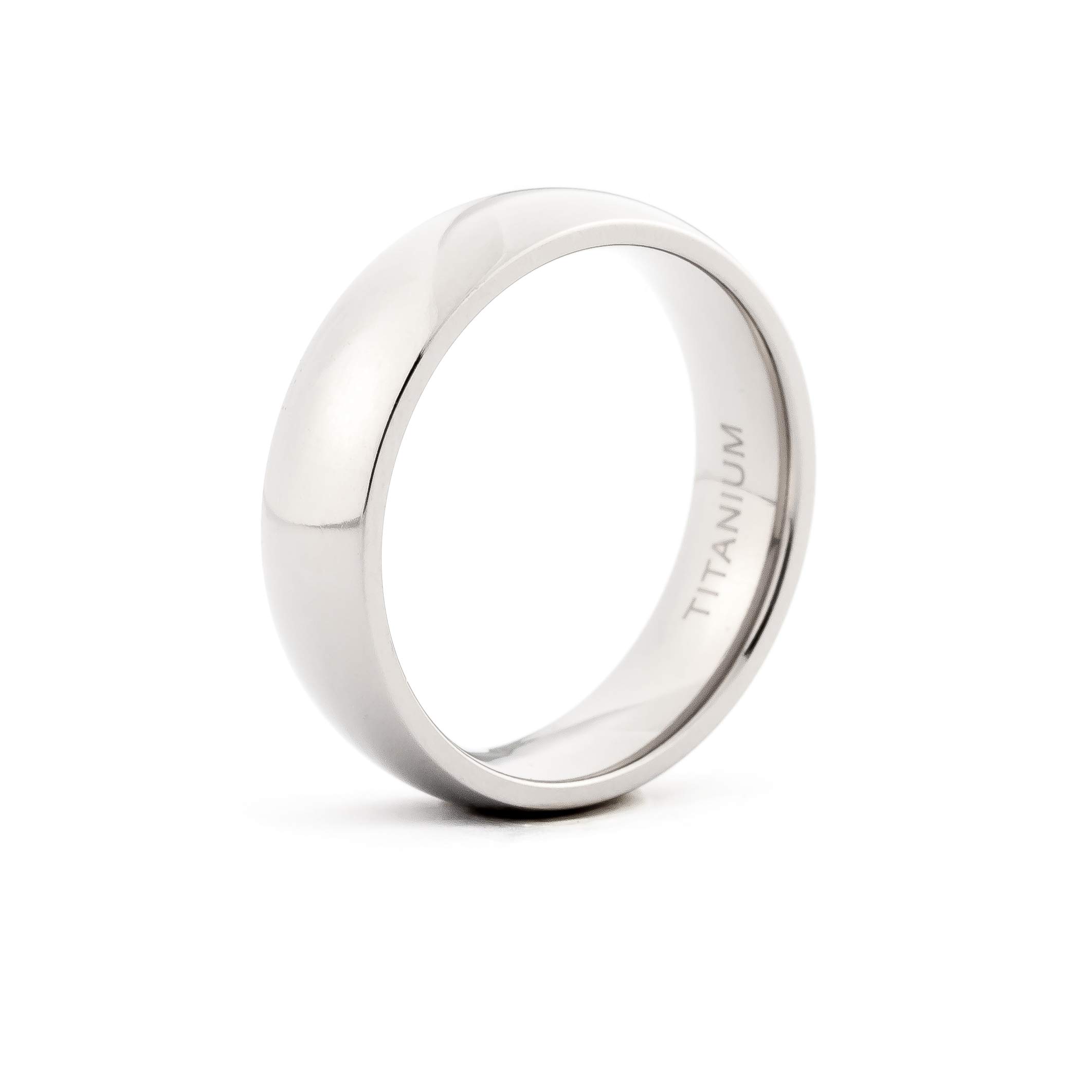 JFSG 2mm, 4mm, 6mm Titanium Plain High Polish Wedding Band Ring (6mmX10)