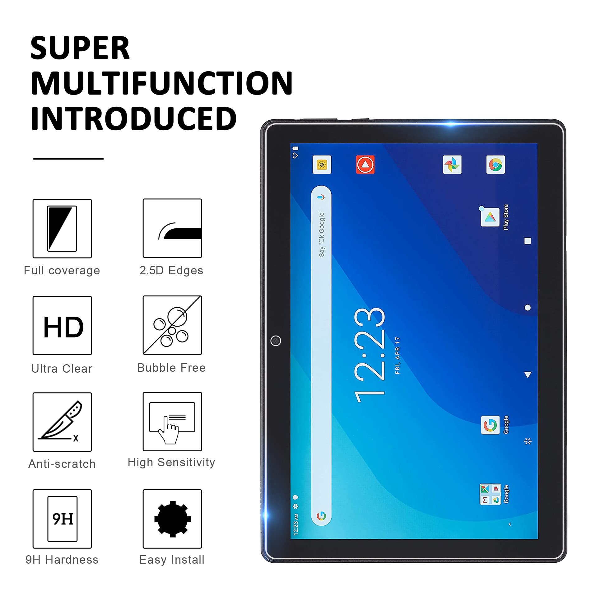 TopEsct 2-Pack Screen Protector for Walmart Onn 10.1 Pro Tablet 2020,Tempered Glass Walmart Onn 10.1 Pro Model 100003562,9H Hardness, Ultra Clear, Anti-Scratch