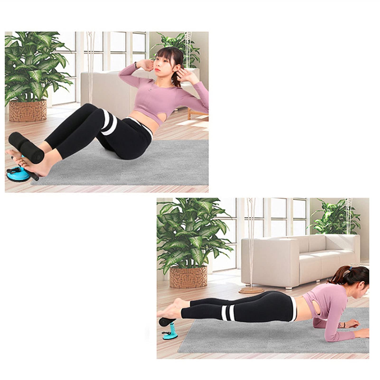 LUYIYI Suction Cup Abdominal Sit- up Aid Home Fitness Equipment Abdominal Training Thickened Foam Classic Black