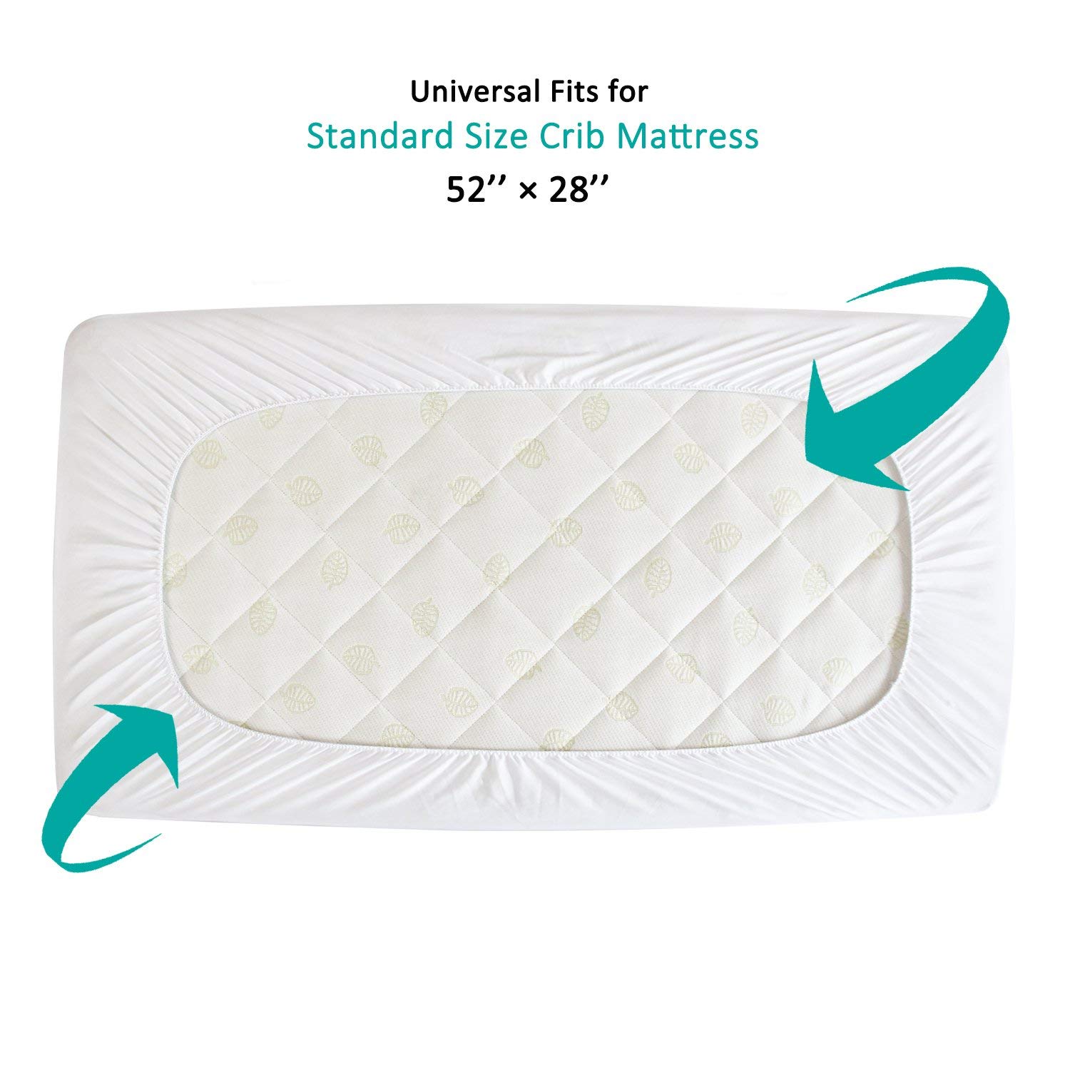 Waterproof Crib Mattress Protector & Bassinet Sheets Compatible with Fisher-Price On-The-Go Baby Dome, 2 Pack, 100% Jersey Knit Cotton