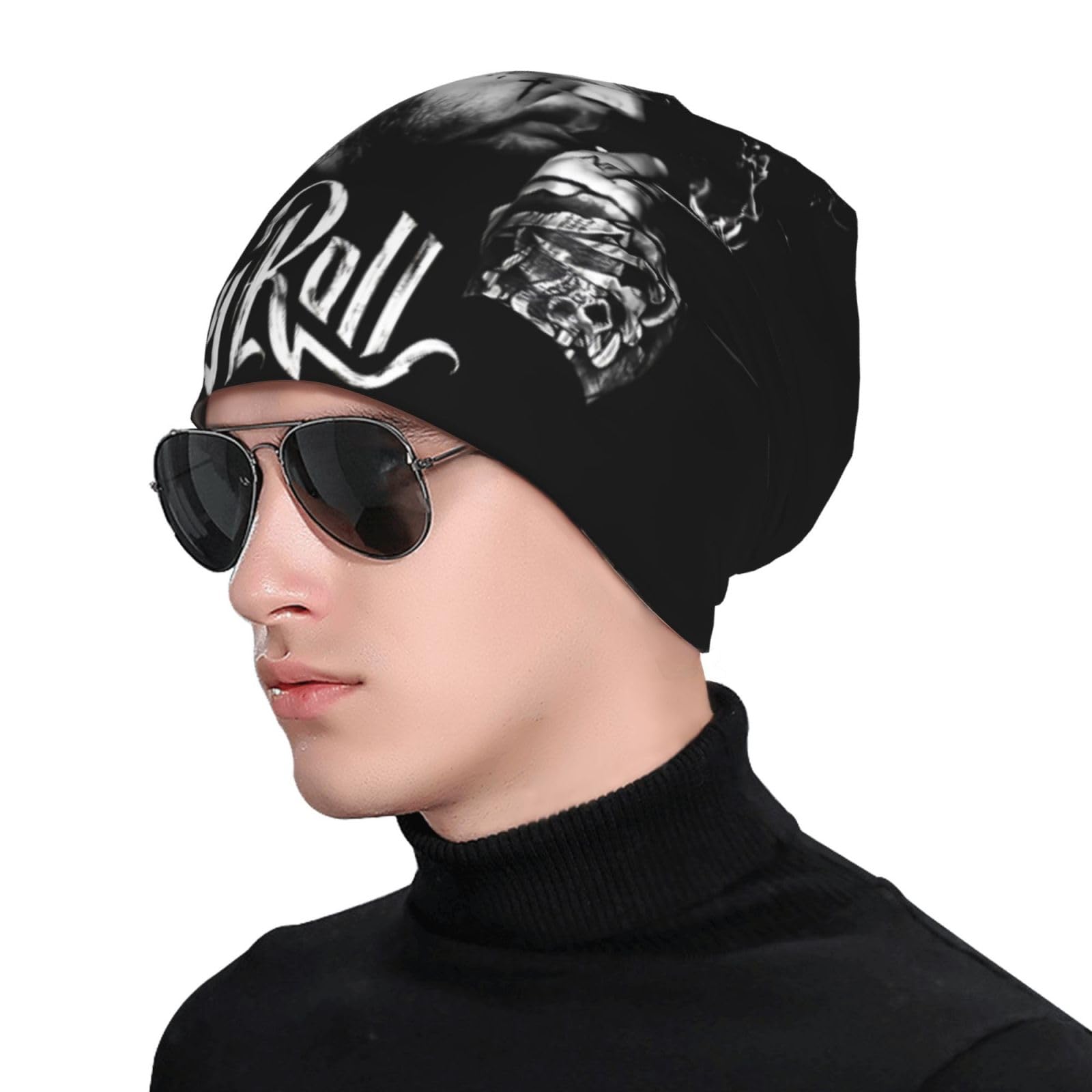 Kingscom Jelly Singer Roll Knit Hat Beanie Cap Fashion Knitted Hat for Men and Women Black