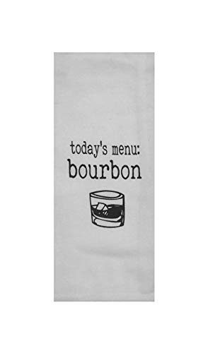 Today's Menu: Bourbon Tea Towel | Dish Towels with Funny Bourbon Whiskey Sayings are Perfect for Home, Bar, or Kitchen | Funny Gift for Old Fashioned Cocktail Lovers