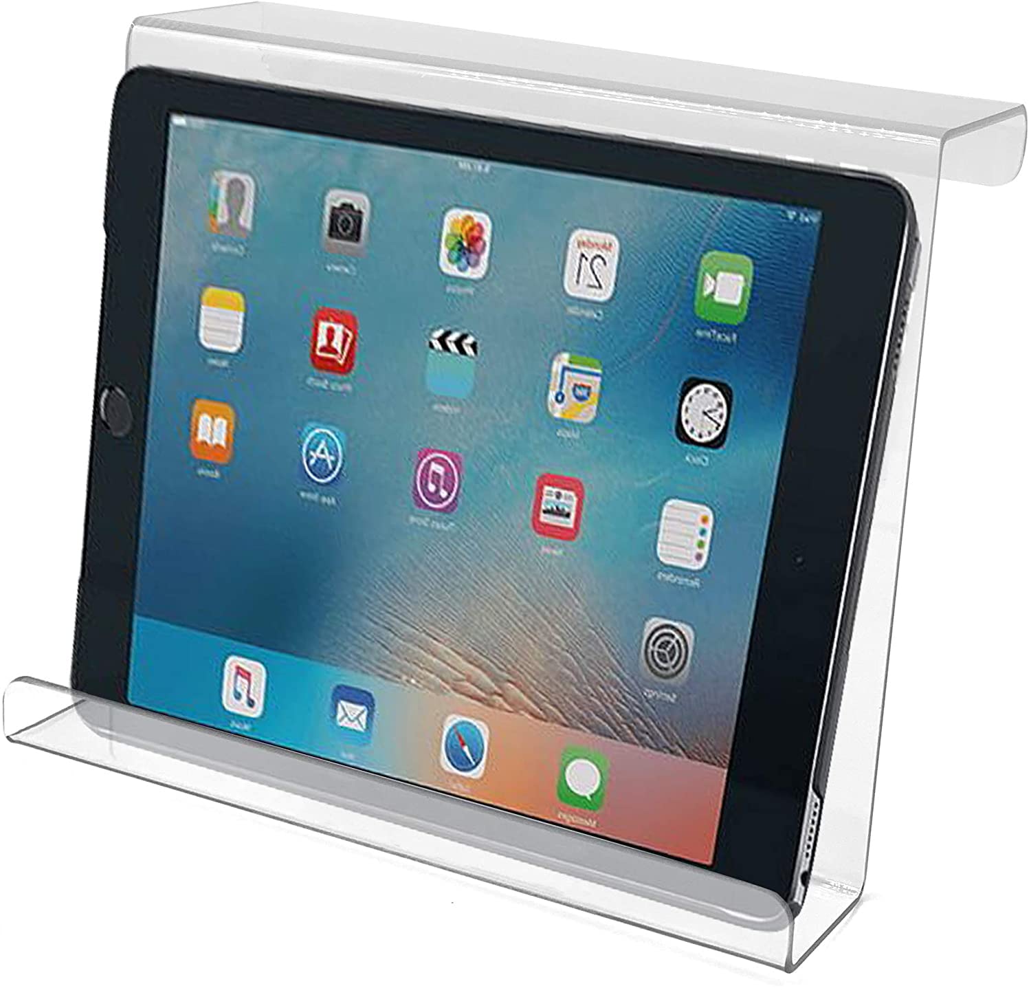 Made in The USA Acrylic Plexiglass iPad, eReader Treadmill Attachment Book Holder Reading Rack Book Holder,Treadmills,Rowers, Elipticals, Stationary Bikes, Climbers Etc. with Flat Display,