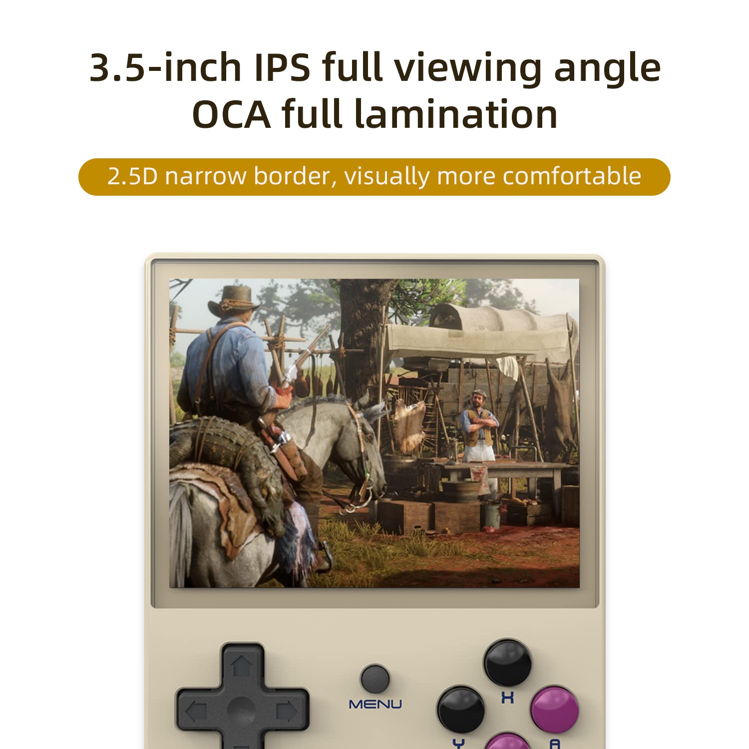 RG35XX Handheld Game Console Support Linux, HDMI and TV Output 3.5 Inch IPS Screen 64G TF Card 5474 Classic Games 2100mAh Battery ( (RG35XX-Grey)