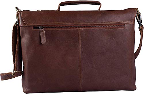 KomalC 16 Inch Leather briefcase Laptop Messenger Bags for Men and Women Best Office Satchel Bag