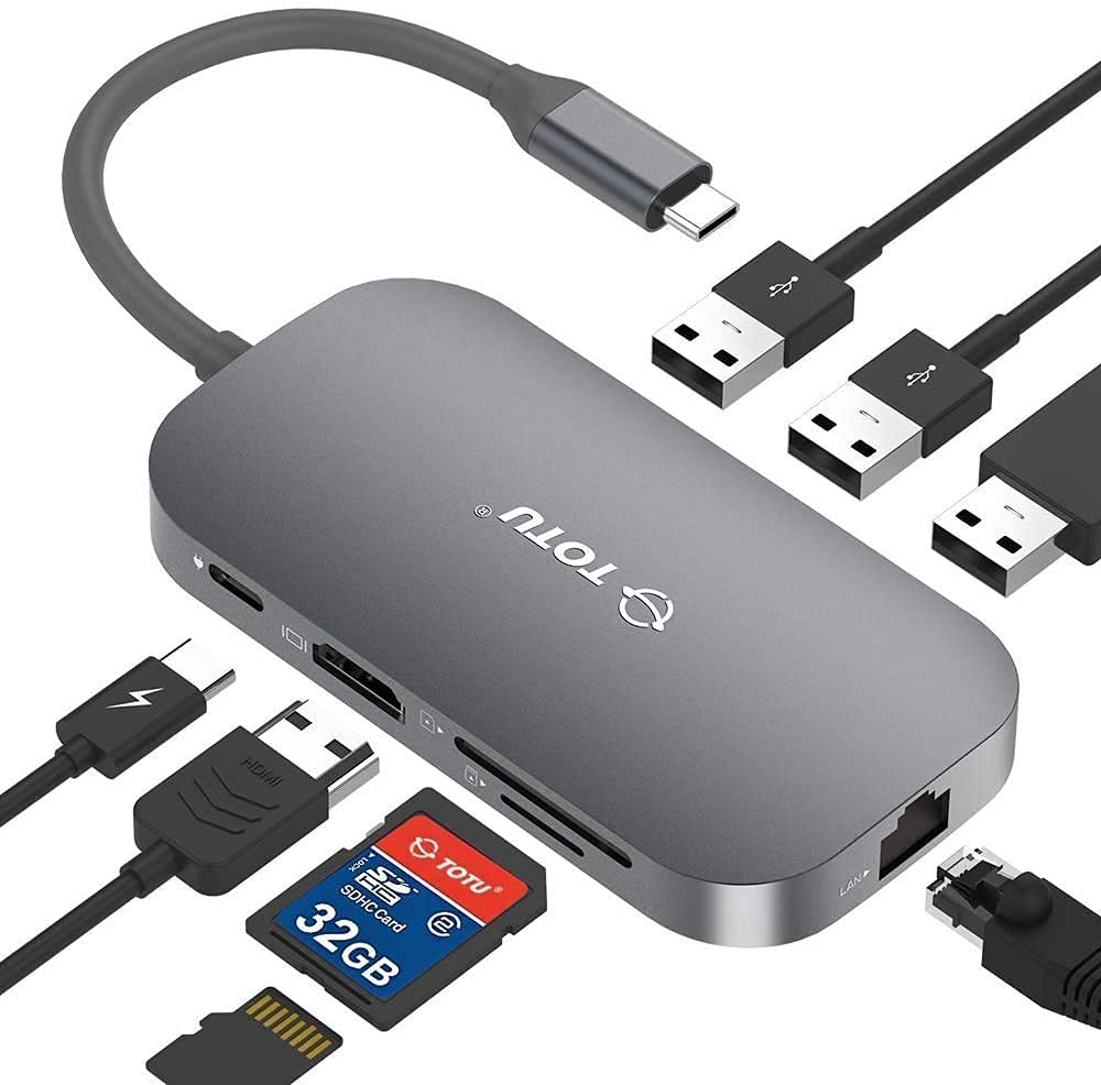 TOTU 9 in 1 USB C Hub with 4K HDMI, 1000Mbps Ethernet & 7 in 1 4K HDMI USB C Hub