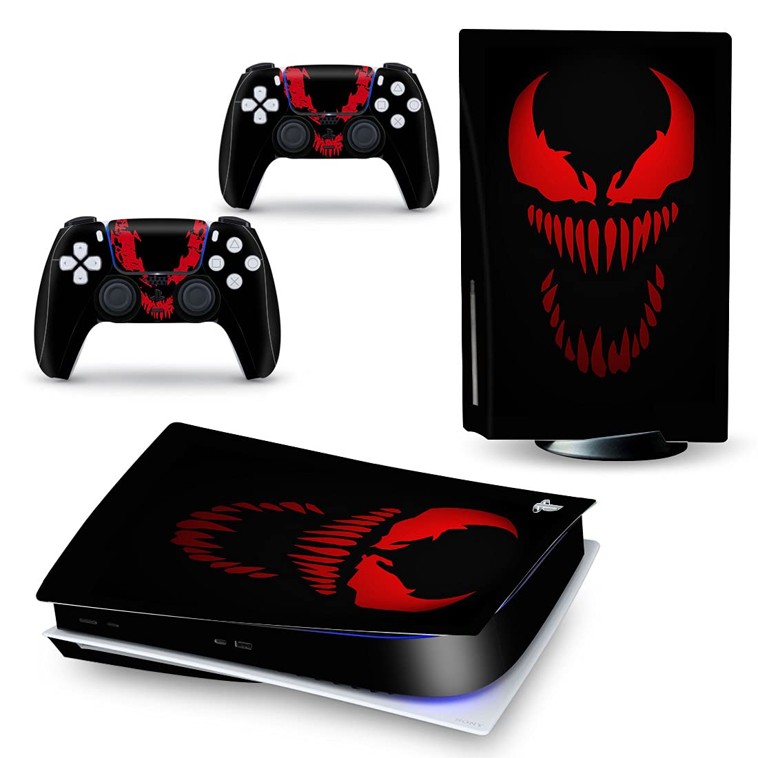 Mmoptop PS5 Skin for Playstation 5 Disc Edition with Console and Dualsense Controller Full Set