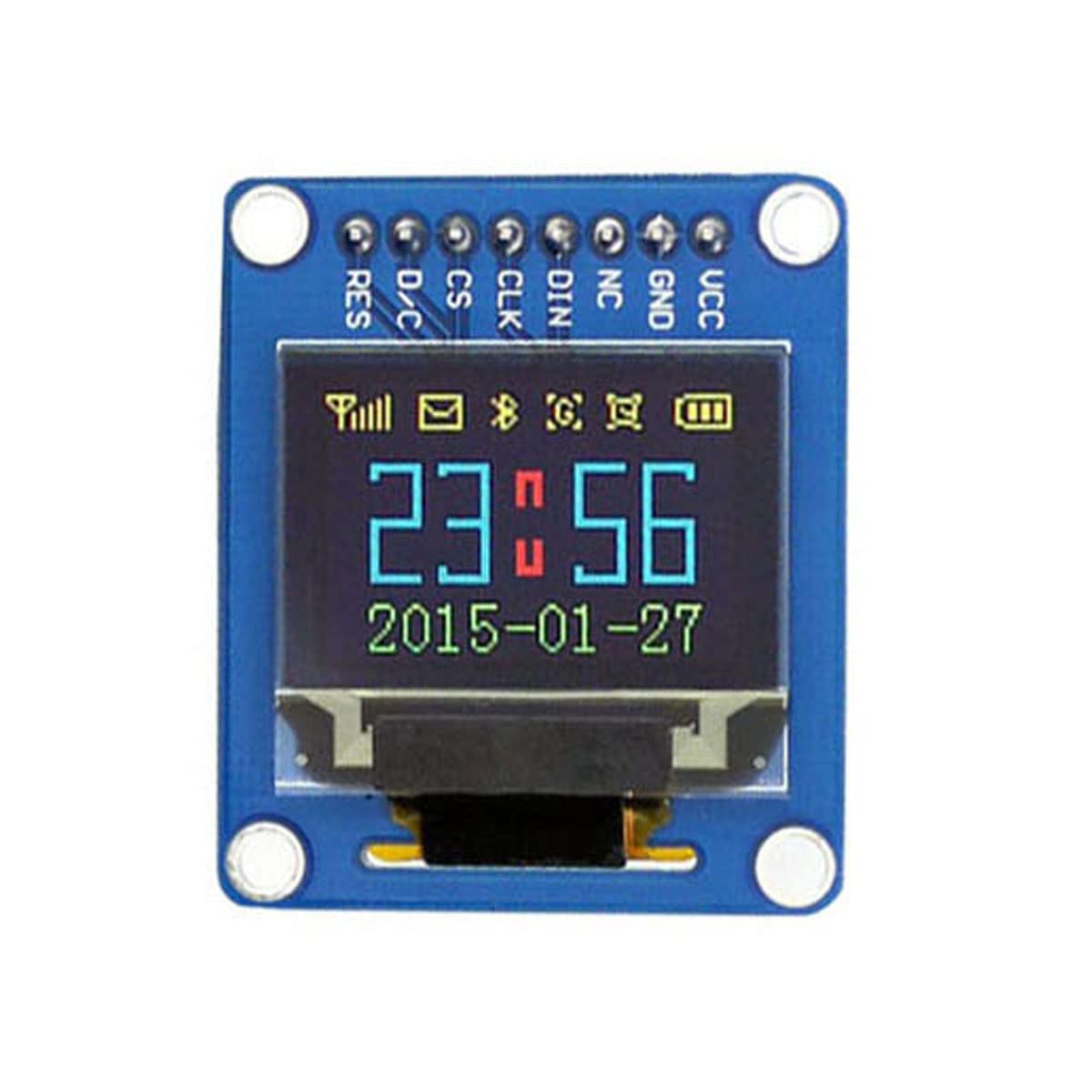 Waveshare 0.95inch RGB OLED Display, 96×64 Resolution 65K Colors Display Module with Straight/Vertical Pinheader for Raspberry/Jetson Nano/STM32