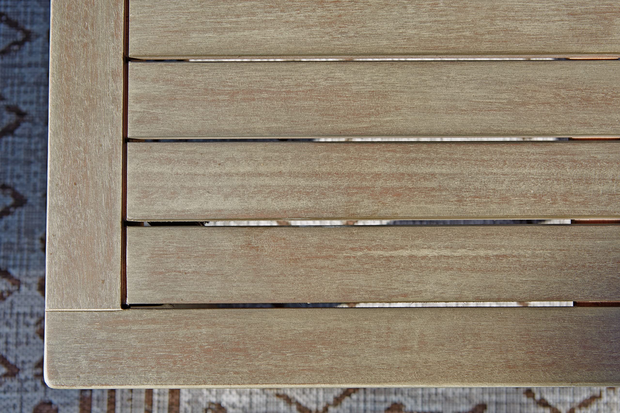 Signature Design by Ashley Barn Cove Outdoor Eucalyptus Patio Coffee Table, Brown