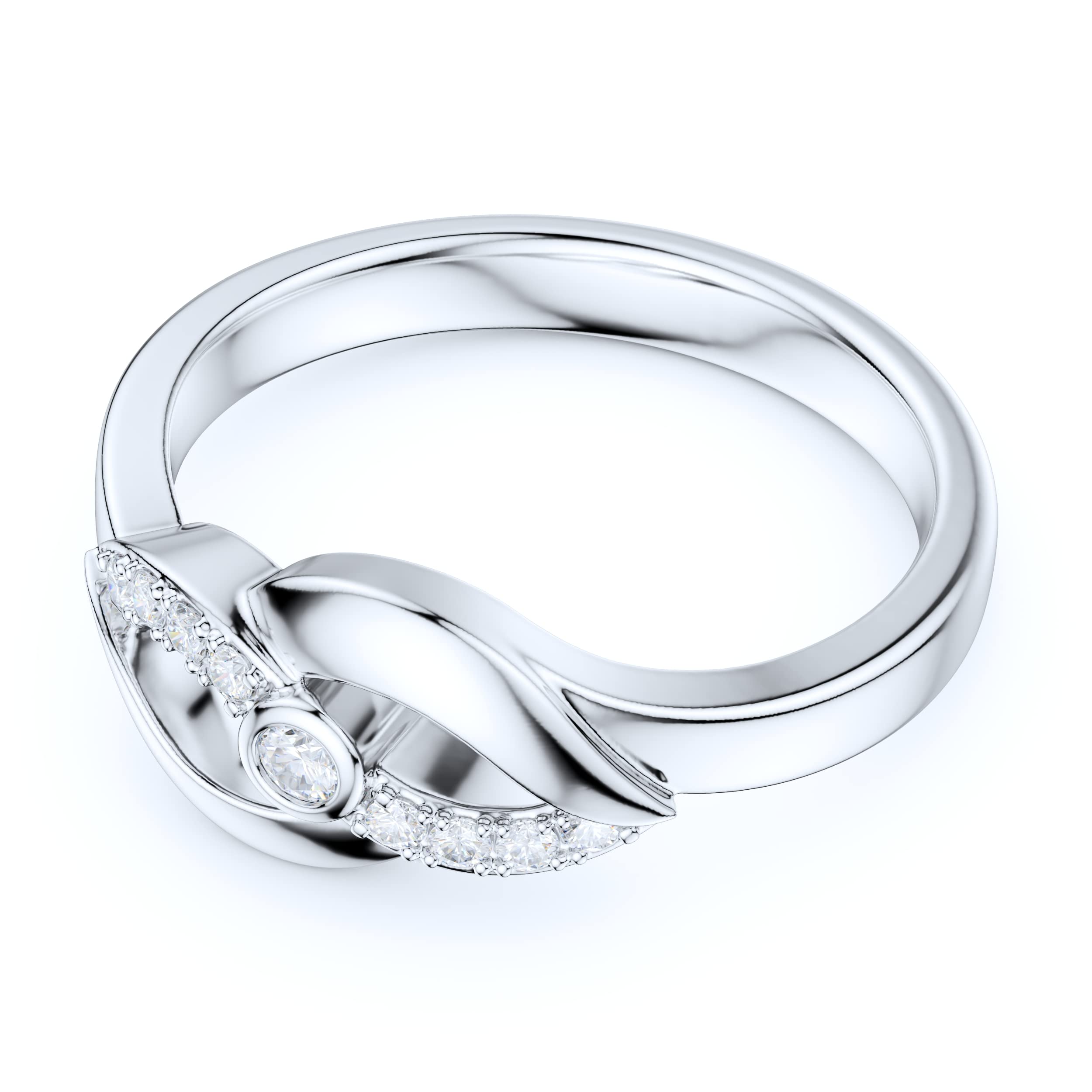 PRSTANI Sterling Silver Fancy Wave Kissing Lips Infinity Fashion Simulated Diamond Promise Ring Engagement Ring (9)
