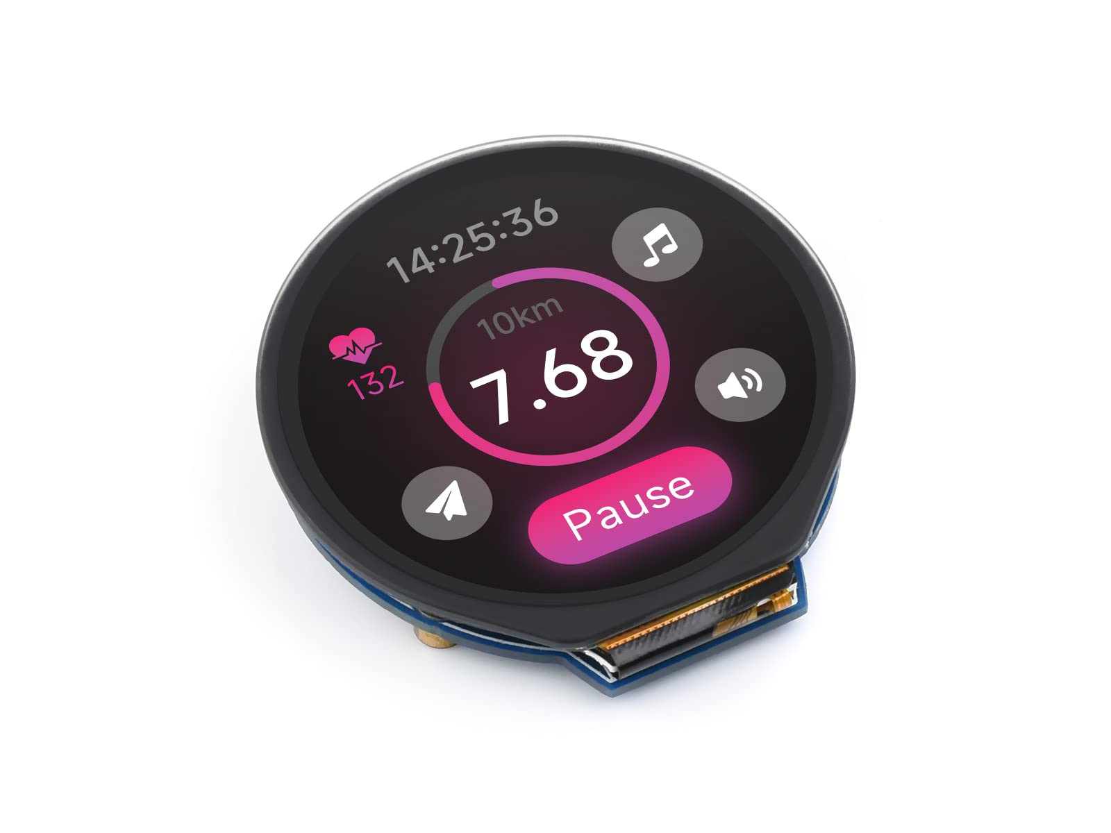 waveshare 1.28inch Round Touch LCD Display Module 240×240 Resolution 65K RGB LCD for Raspberry Pi,Raspberry Pi Pico,Arduino, STM32,Embedded GC9A01 Driver, CST816S Capacitive Touch Control Chip