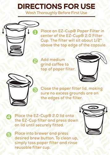 Perfect Pod EZ-Cup Paper Coffee Filters with Patented Lid for Single-Serve Coffee Brewers and Coffee Pods, Compatible with Keurig, 8-Pack (400 Filters)