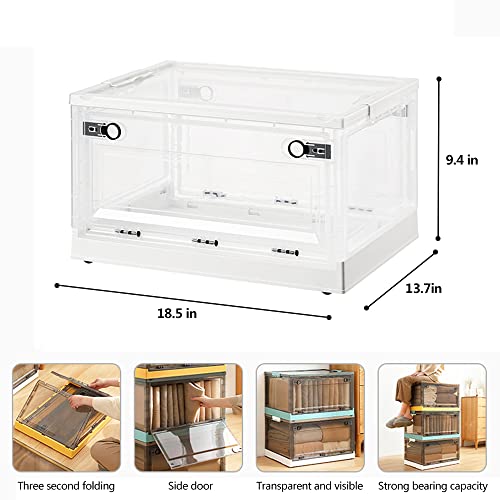YUEHUA Collapsible Storage Bins with Lids, 40 Liter Large Storage Bins with Lids, Plastic Storage Bins, Plastic Tote for Home/Bedroom/Kitchen/Office/Travel