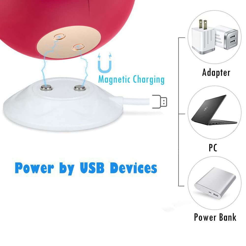 Replacement Rose Charger, 2.5ft Fast Charging Dock Magnetic USB Charger Cable Station Stand Base Cord for Rose Only - 12mm/ 0.47inch