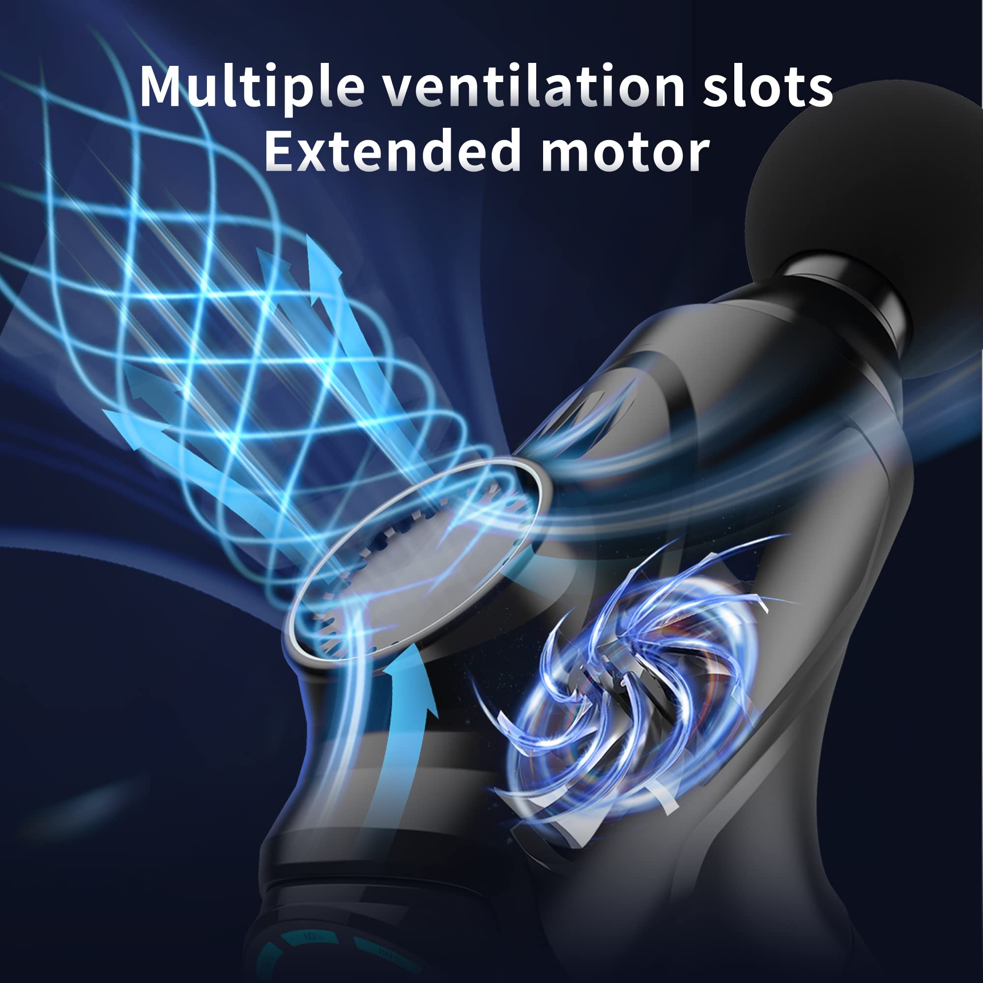 mloertoy Percussion Massage Gun - Muscle Massage Gun Attached 13 Massage Heads, Portable Ultra Deep Tissue Massager (Black)