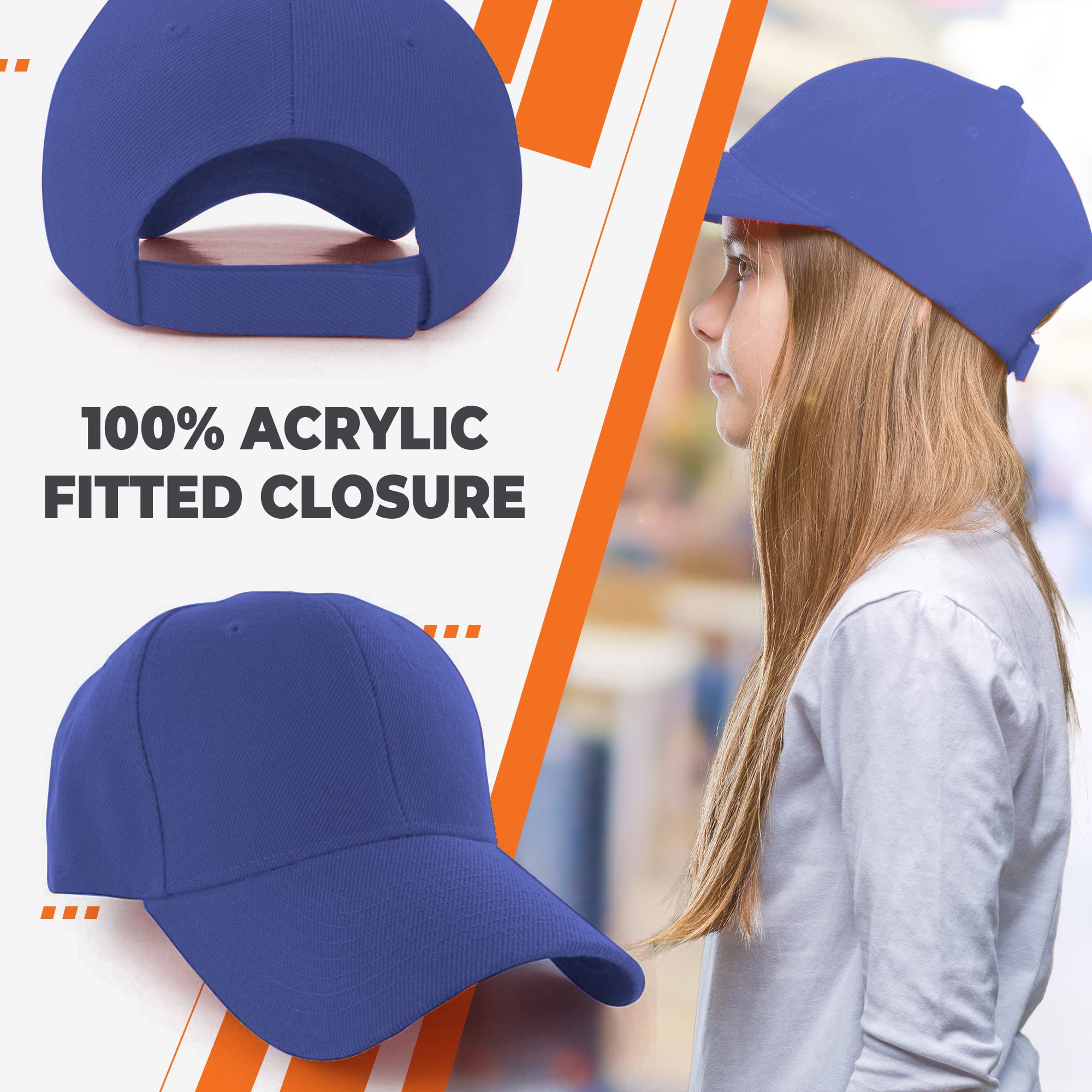 Kangora Plain Baseball Cap Adjustable Men Women Unisex | Classic 6-Panel Hat | Outdoor Sports Wear (20+Colors) (Blue)