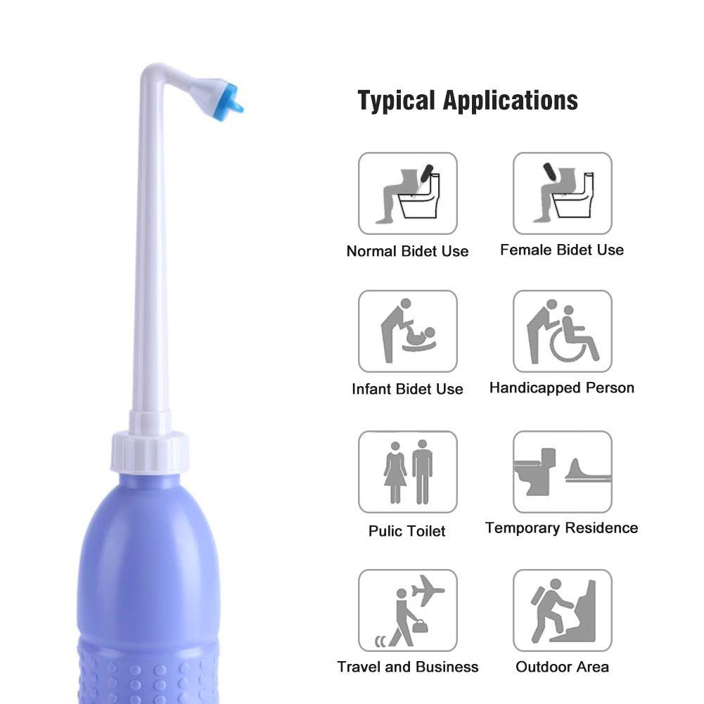 TURMZPY Portable Bidet 600ml Travel Bidet Plastic EVA Bottle Personal Hygiene Bidets Cleaning Device