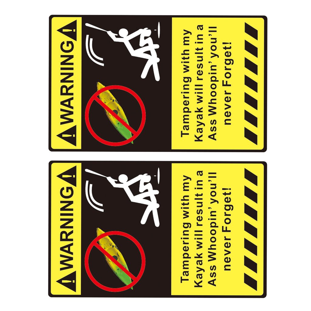 Jili Online 2 Pieces Waterproof Durable Warning Decal Stickers for Your Kayak - Don't Touch My Kayak
