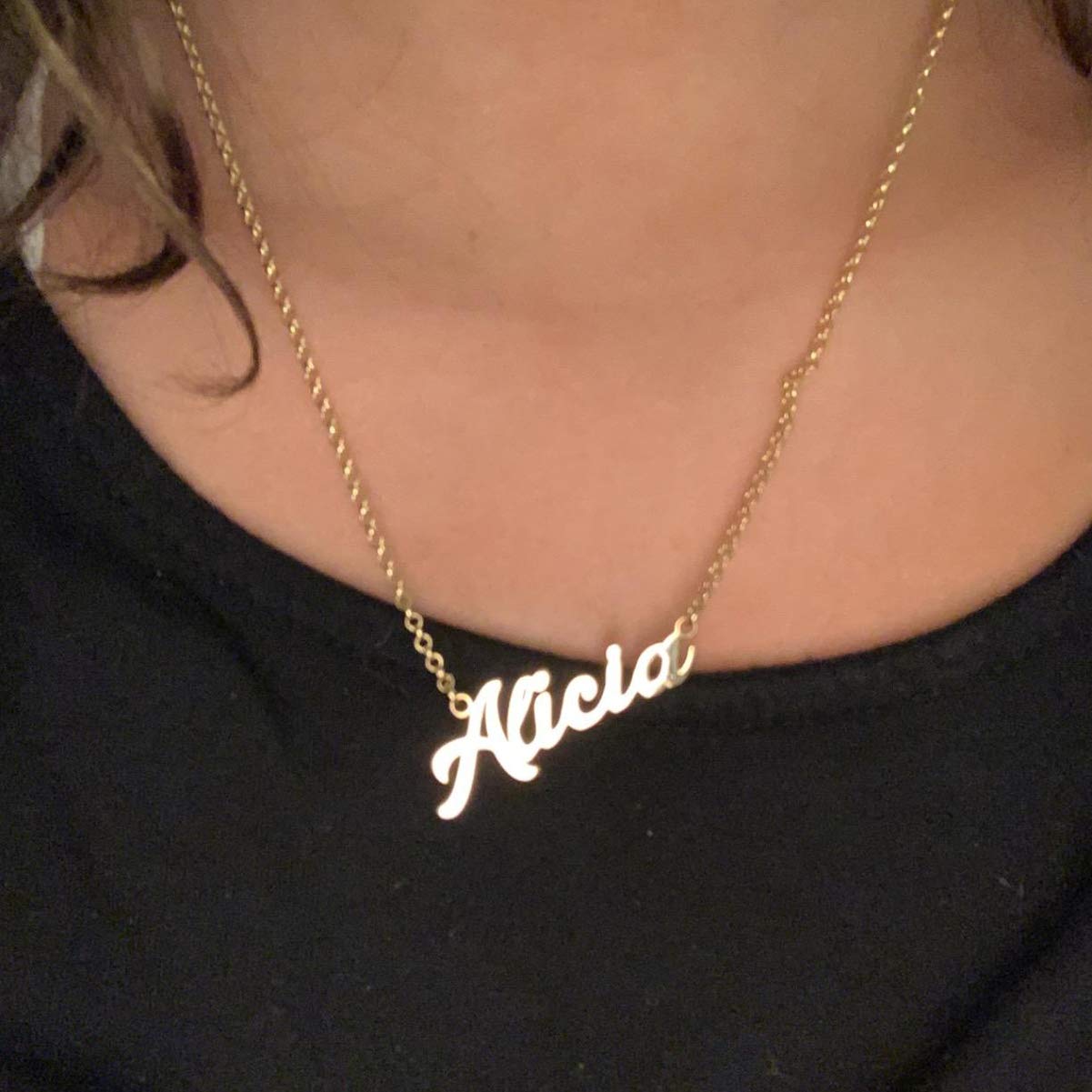 LAOFU Personalized Name Necklace Pendant Custom Made Necklace with Name 14k Gold Gifts for Women (A Customized for Gold)