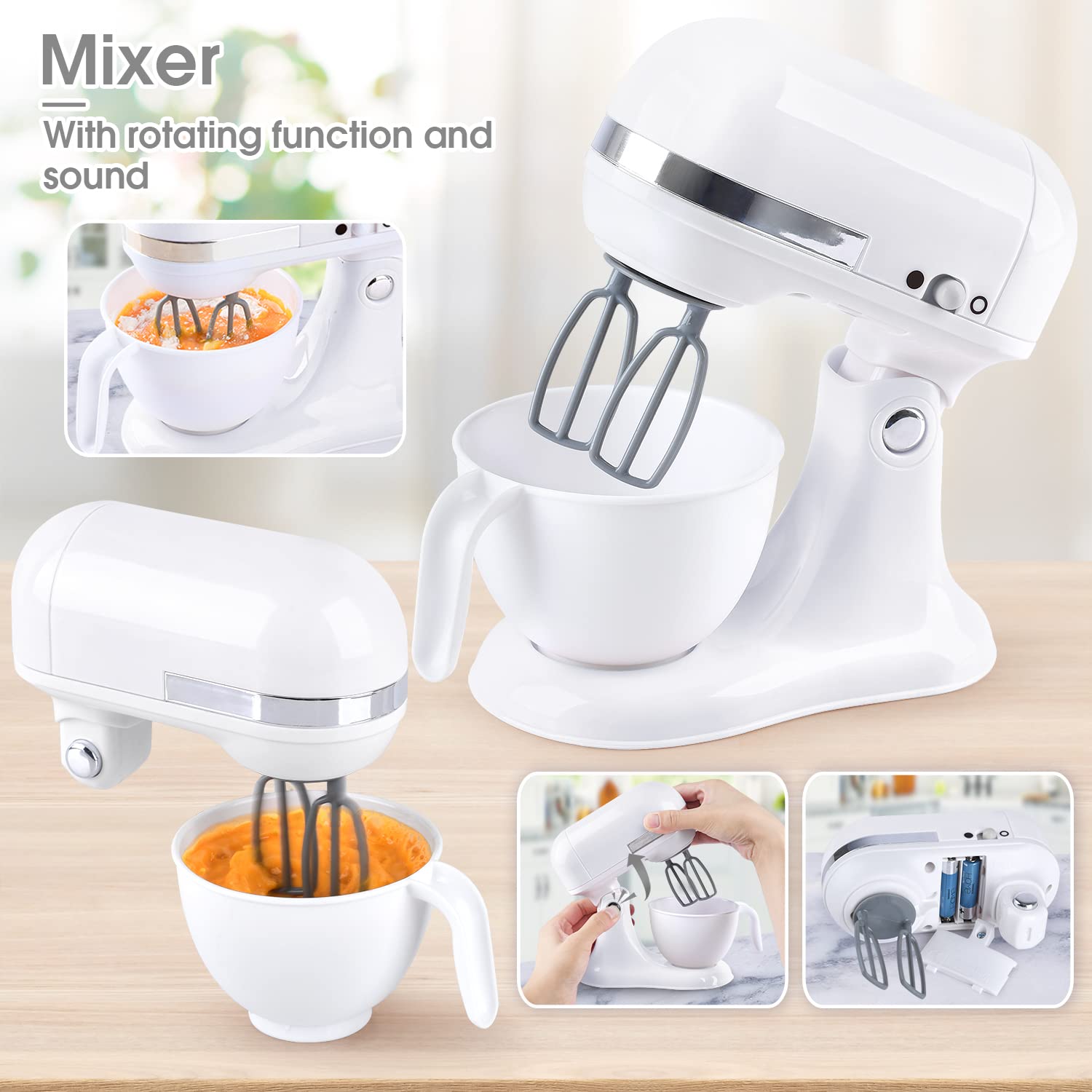 Kitchen Appliances Toys, Kids Play Kitchen Accessories Set,Pretend Kitchen Toys for Kids Ages 4-8,Coffee Maker,Mixer,Toaster That Works, for Girls Ages 3+