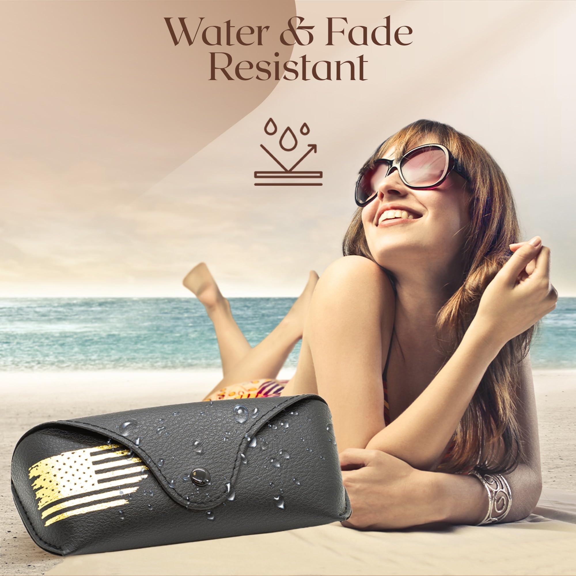 Modern Eyewear Leather Glasses Case - Slim Glasses Case for Men and Women - Portable Sunglasses Case (Black - Style A)