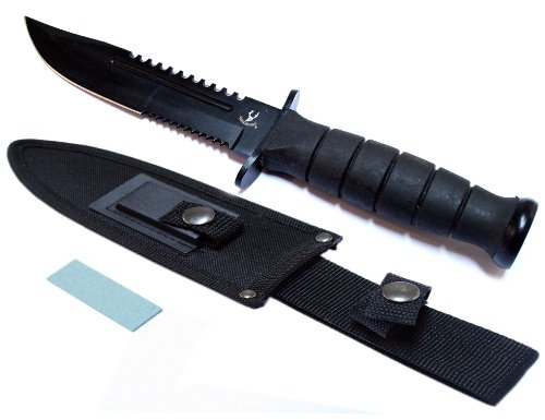 Lastworld 10" Hunting Knife with Sheath Serrated Blade