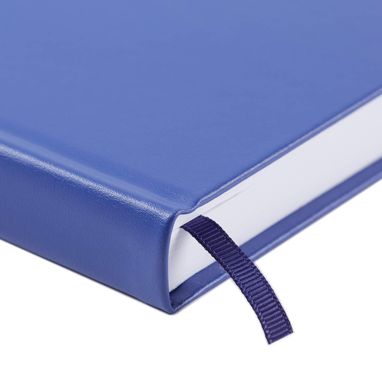 kikki.K Everyday Essentials Designer Collection - A5 Bonded Leather Journal Indigo, 240 Lined White 120 GSM Lined Pages, Bonded Leather Cover with Vertical Elastic Closure
