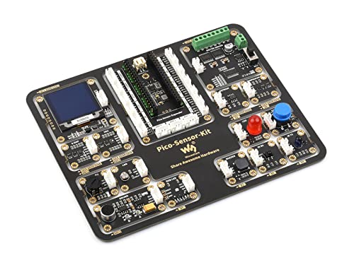 Waveshare Entry-Level Sensor Kit Compatible with Raspberry Pi Pico, Including Pico Expansion Board and 15 Common Modules-Sensor Kit + Raspberry Pi Pico H