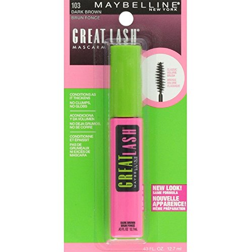 Maybelline Great Lash Washable Mascara, Dark Brown, 0.43 fl. oz., Pack of 2