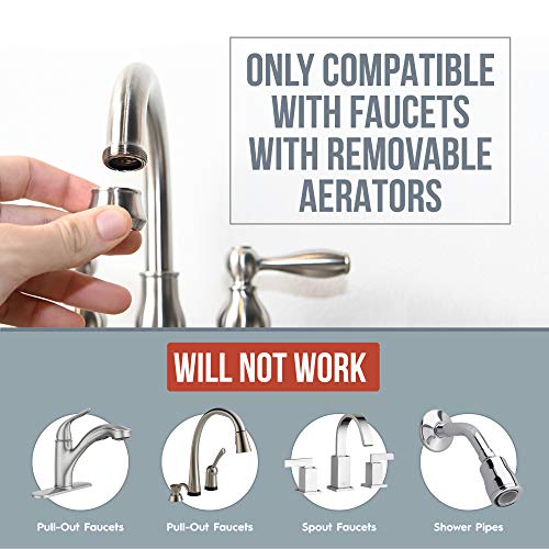 SmarterFresh Five Piece Female Faucet Adapter Kit, Brass Aerator Adapter Set to Connect Garden Hose, Water Filter, Standard Hose via Diverter, in RV & Other - ONLY Compatible with Removable Aerator