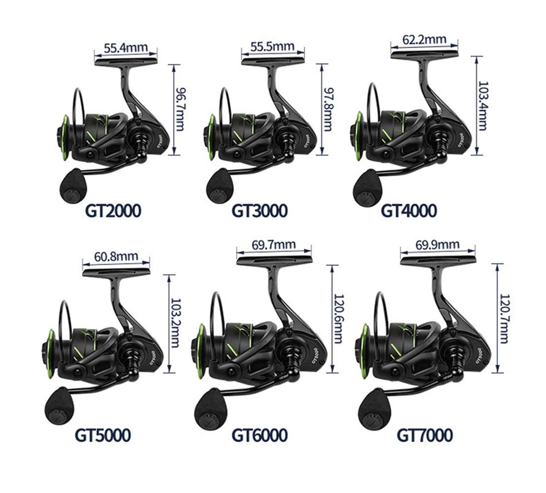 LLJPYX7L Fishing Reel Black, Sturdy and Durable for Beginners Using Metal Rocker Metal Wire Cup Rotating Reel for Marine, Lake, River, Beach (Size : 3000)