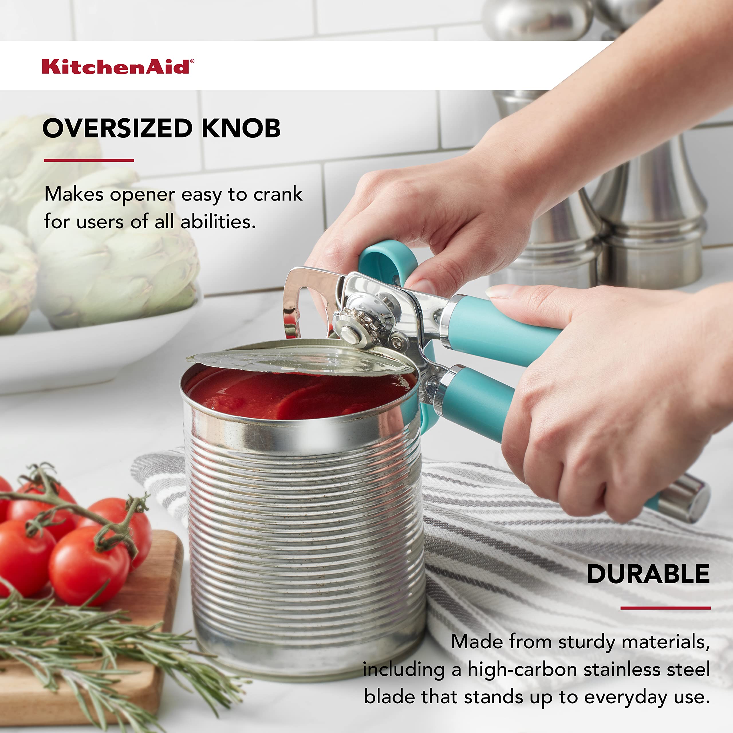 KitchenAid Gourmet Multifunction Can Opener / Bottle Opener, 8.36-Inch, Aqua Sky