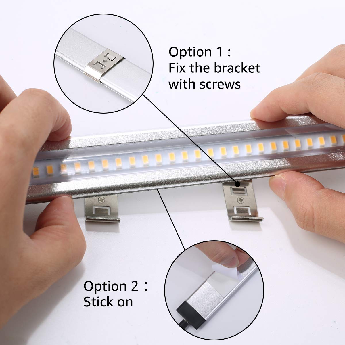 LE LED Under Cabinet Lighting Plug in Kitchen Under Counter Lights, Linkable Touch Dimmable 6 pcs 12 inches Light Bars, 24W 1800lm 3000K Warm White 12V Undermount Lighting for Cupboard, Shelf, Closet