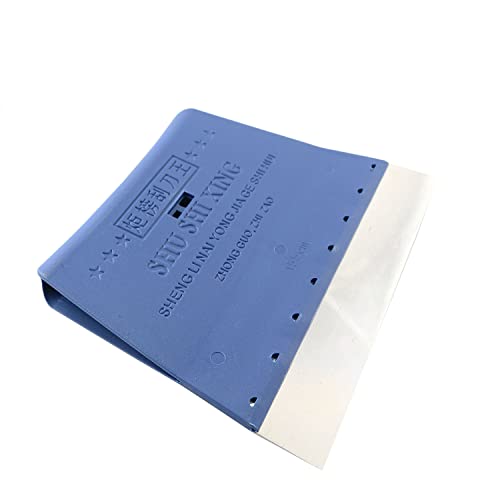 PZRT Stainless Steel Solder Paste Scraper 155mm Flat Squeegee Scraping Board for Grinding and Polishing, Blue