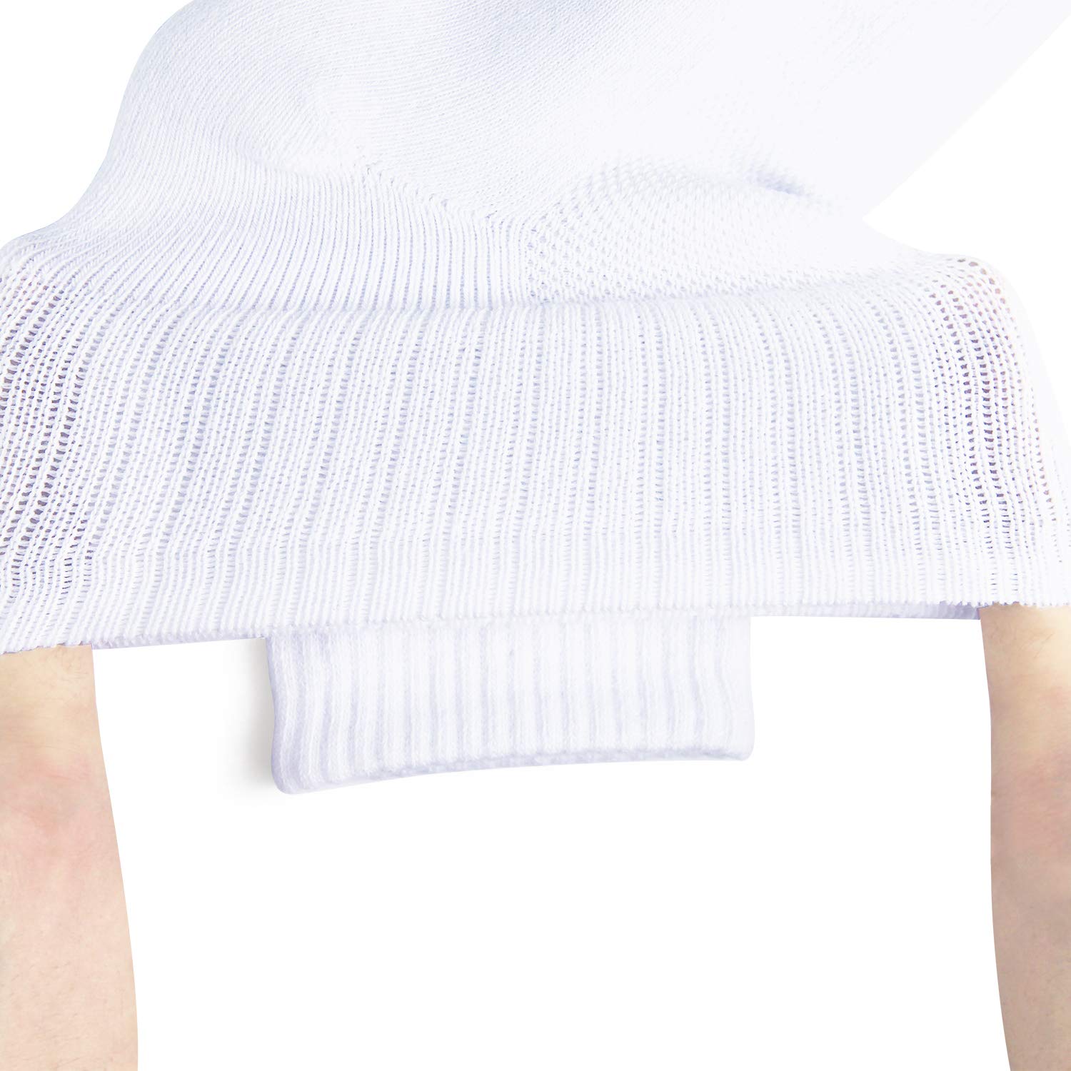 JOURNOW Combed Cotton Low Cut Athletic Cushion Socks for Men and Women 6 Pairs (9-11, White)